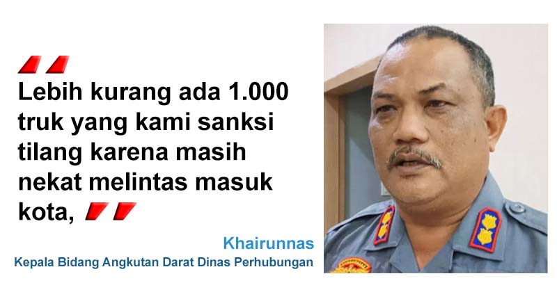 Selama 2023 Dishub Pekanbaru Tilang 1.000 Truk Tonase Besar | Riau Pos